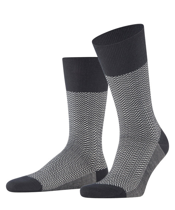Airport Herringstripe Men Socks (Black) | FALKE