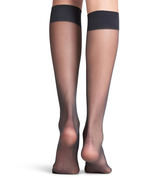 Seidenglatt 15 DEN Damen Kniestrümpfe (Grau) | FALKE