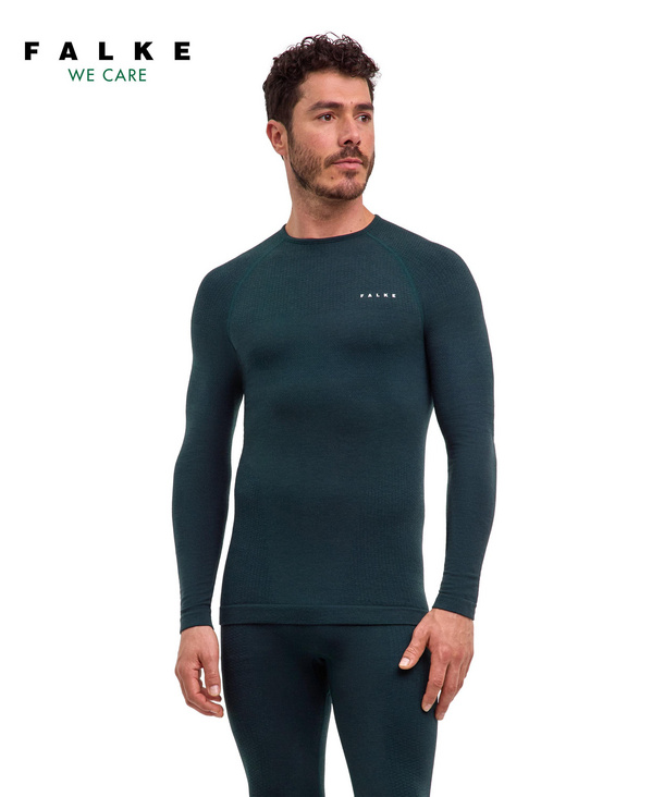 Thermozone Backpack-Ready Men Long-sleeve shirt Wool-Tech (Green)
