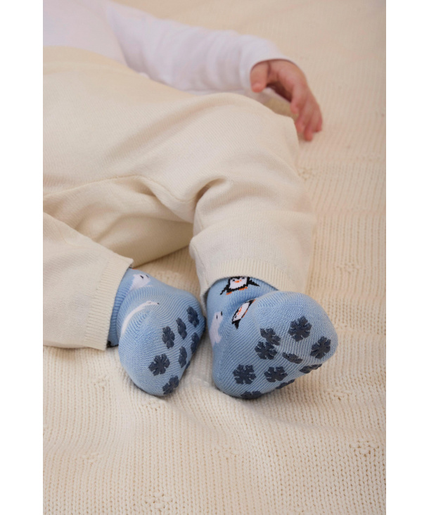 Winter Animals Babys Haussocken (Blau)